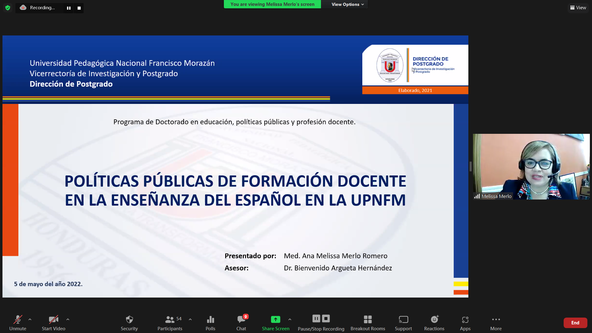 dpg.upnfm.edu.hn - Defensa de Tesis Doctoral, Políticas públicas de ...