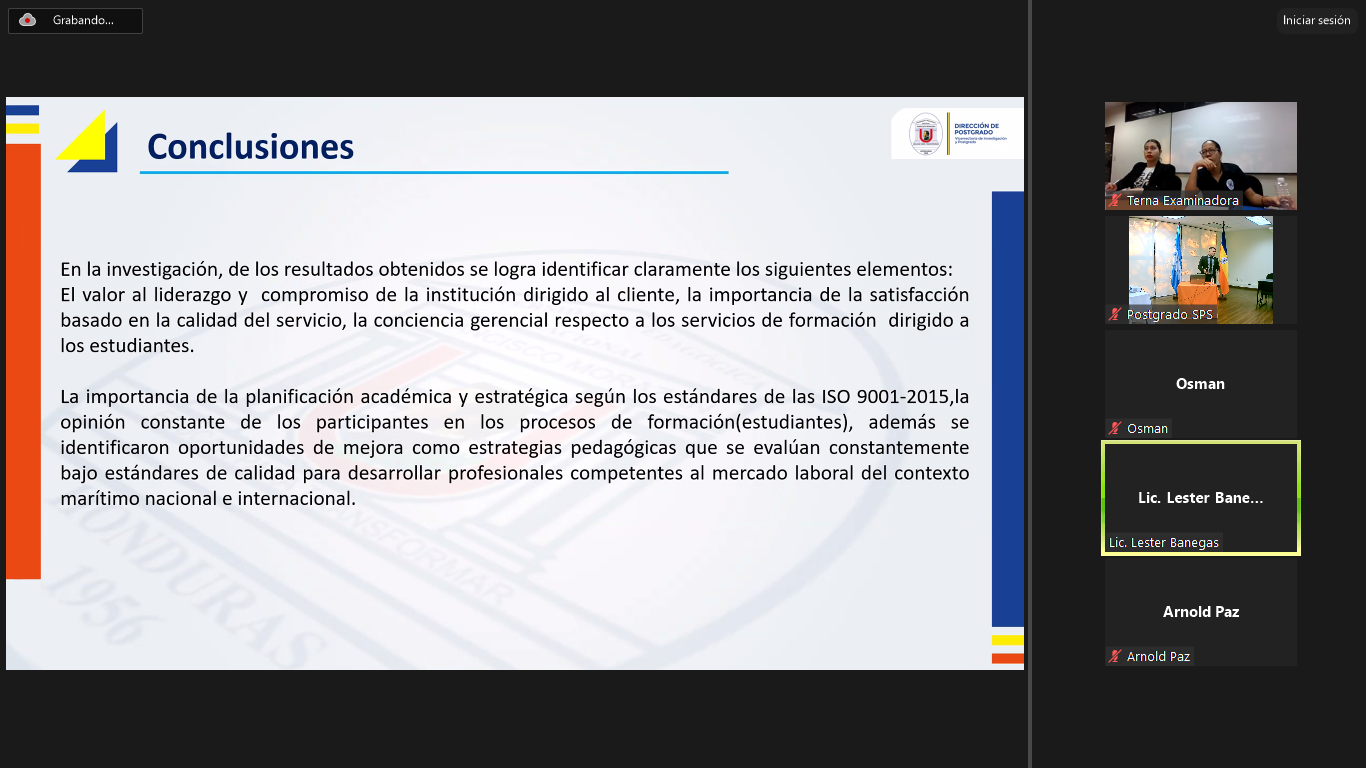 dpg.upnfm.edu.hn - Defensa de Tesis, Oportunidades de Mejora en La ...